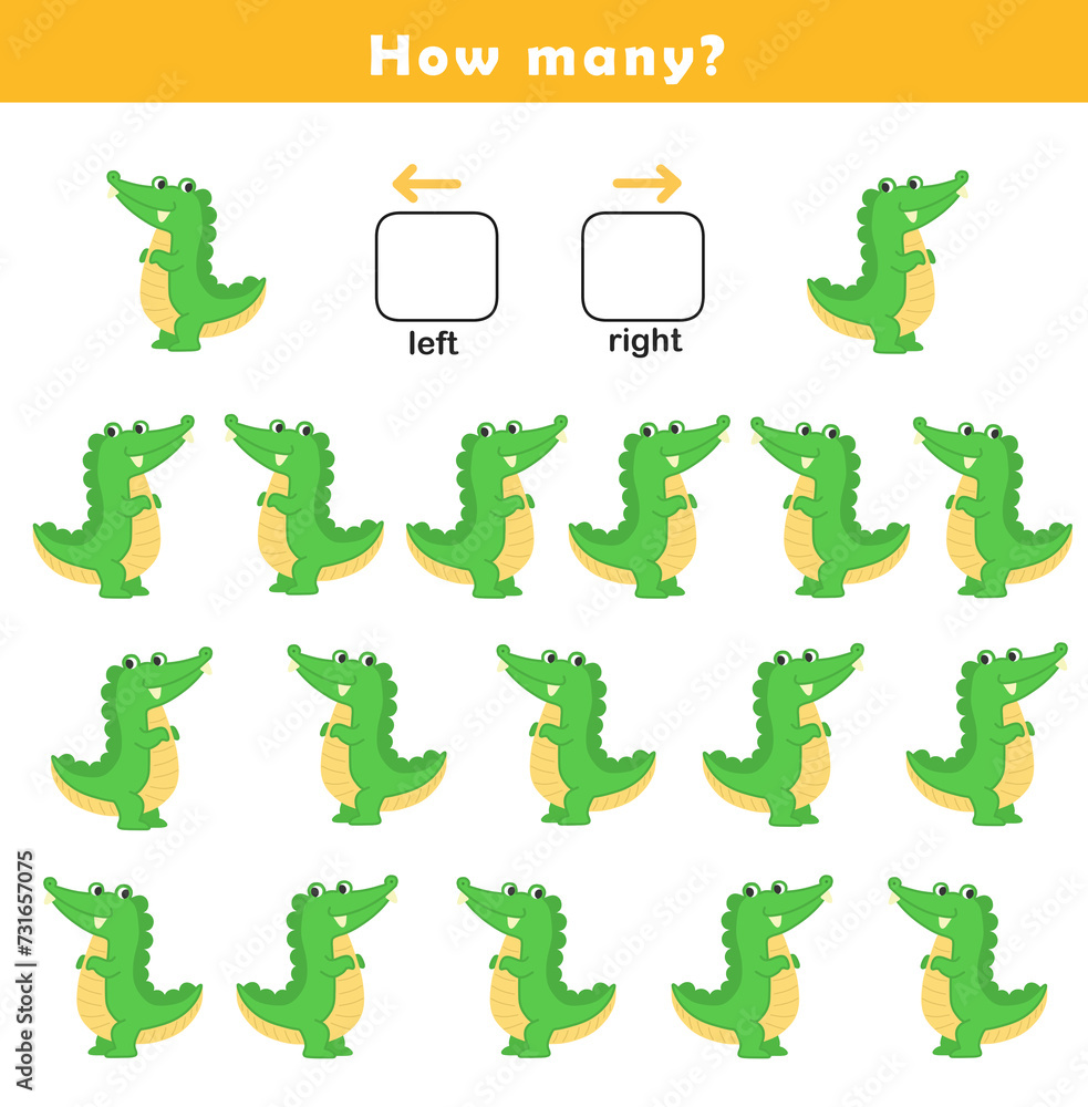 Left and right position worksheet. Educational worksheet for preschool ...