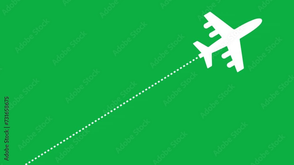 Airplane line path icon of air plane flight route animation Stock 비디오 ...