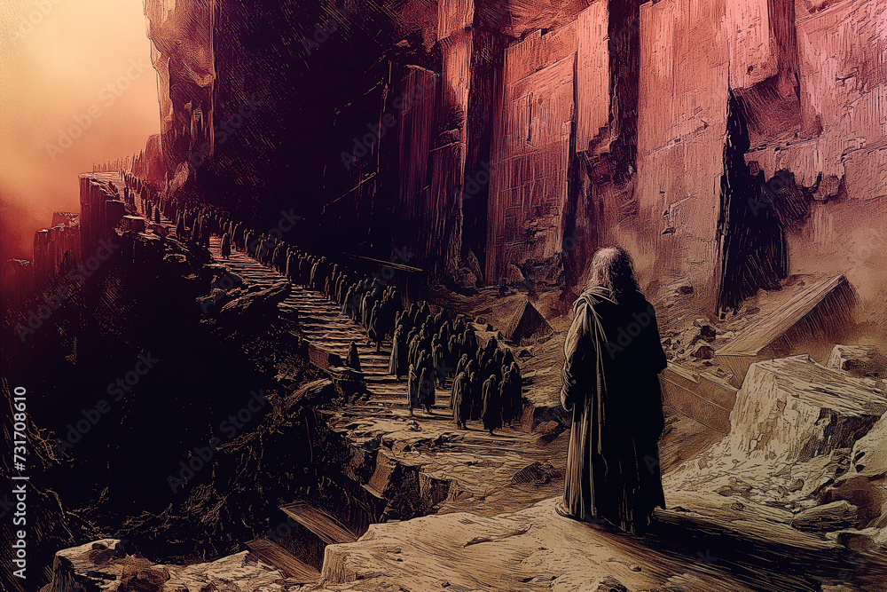 Nightmare vision of the sinner in hell inspired by Dante's Inferno ...