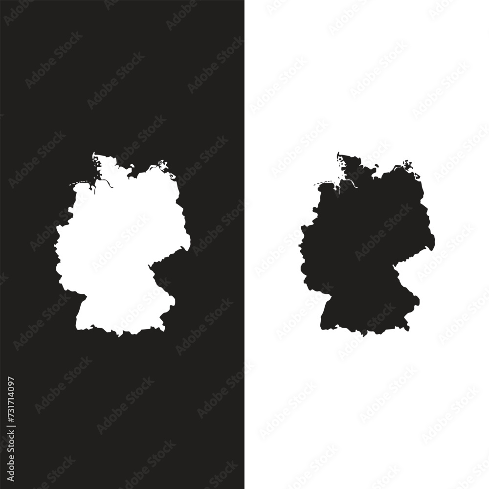 Vecteur Stock Germany map vector. High detailed vector outline, blue ...