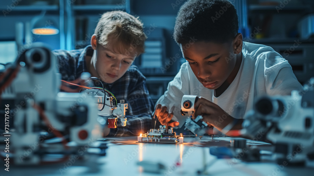 nature of STEM education, with students working on a robotics project ...