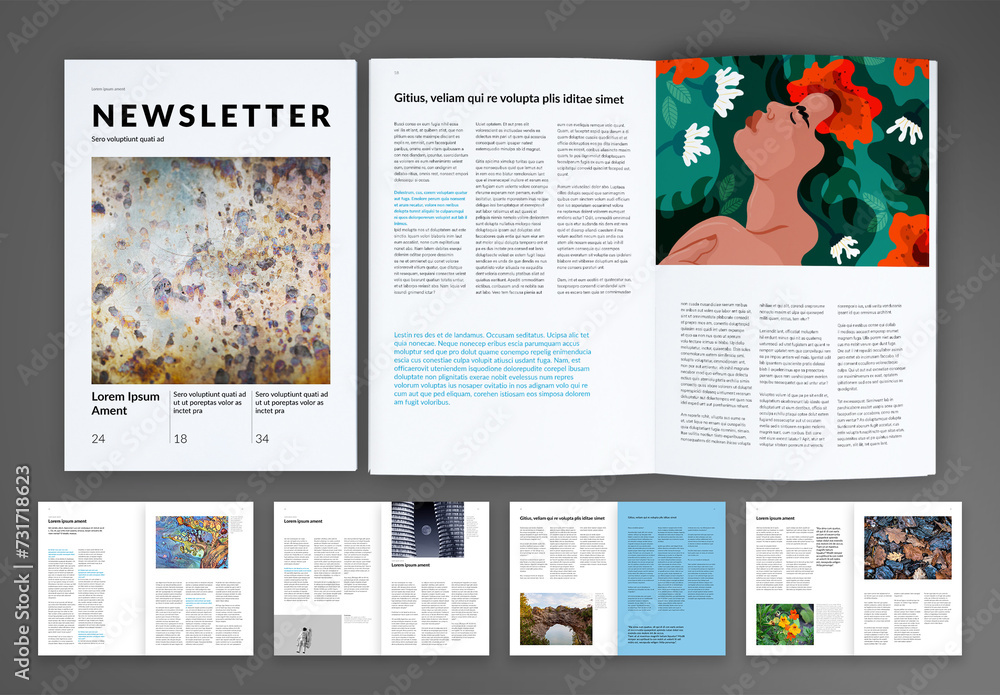 Corporate Communication Newsletter Stock Template | Adobe Stock