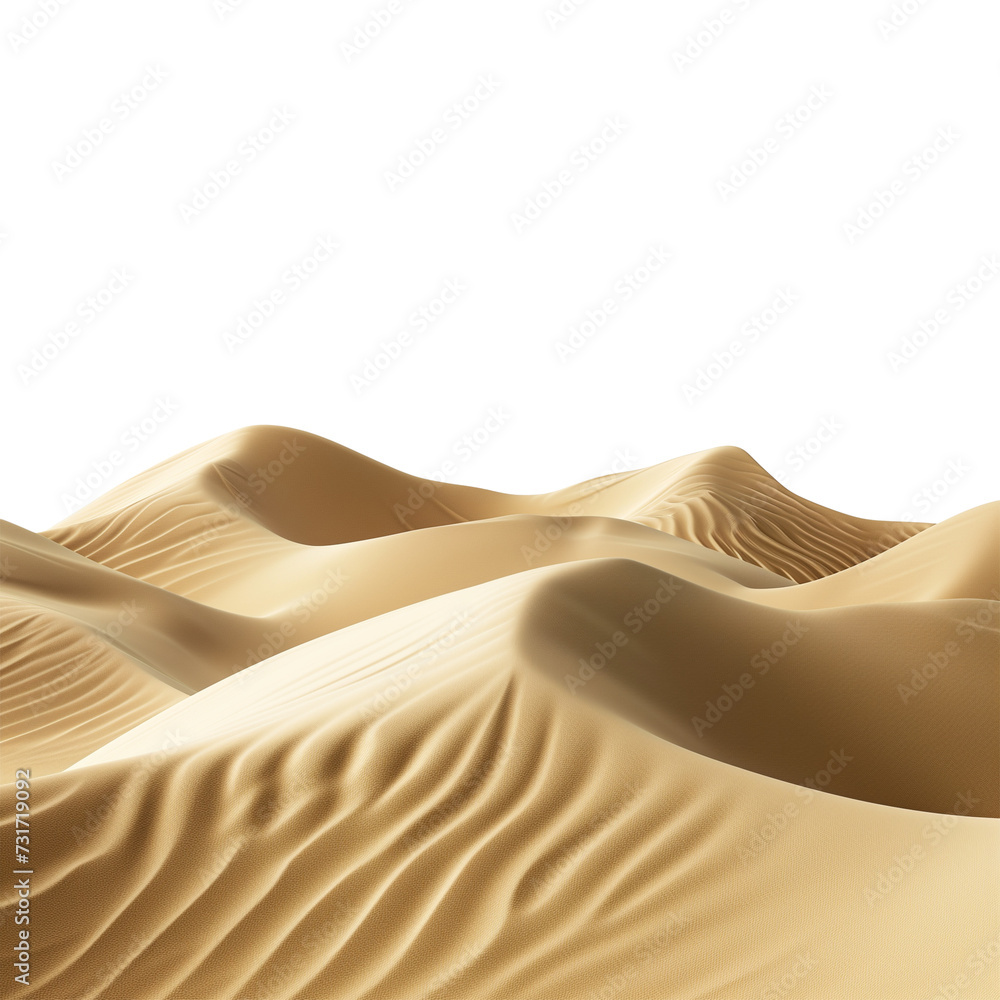 3d rendering for landscape concept Realistic sand dunes isolated on ...