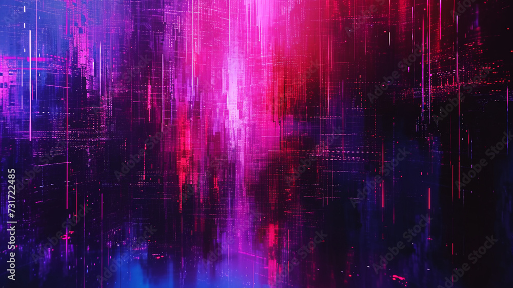 An intense sketch of an abstract digital glitch graphic background with ...