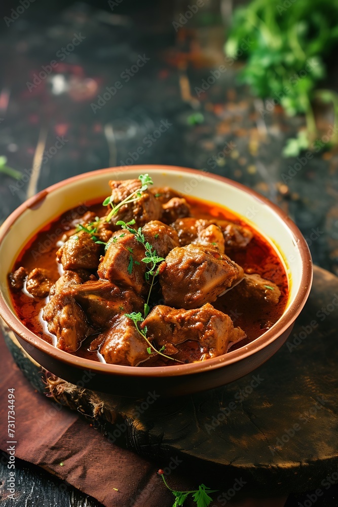 Traditional homemade Mutton curry from Asian cuisine. Spicy beef curry ...