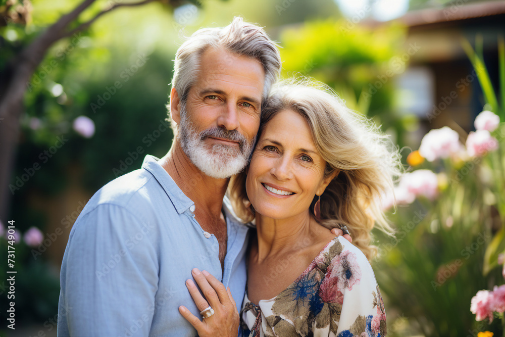 Elderly happy couple enjoying life together styling clothes family ...