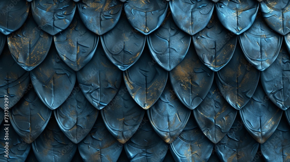 Blue dragon scale pattern close-up - luxury background texture for ...