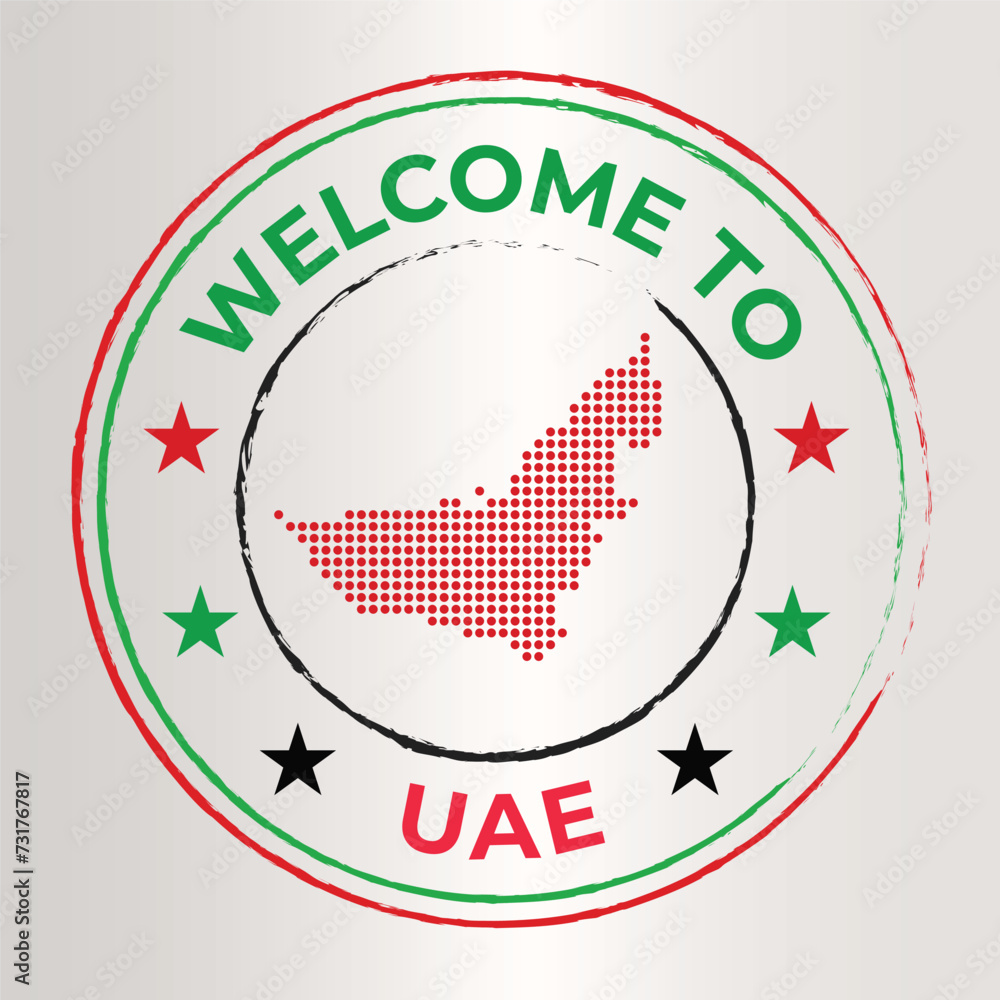 Welcome to UAE in passport arrival sign Stock Vector | Adobe Stock