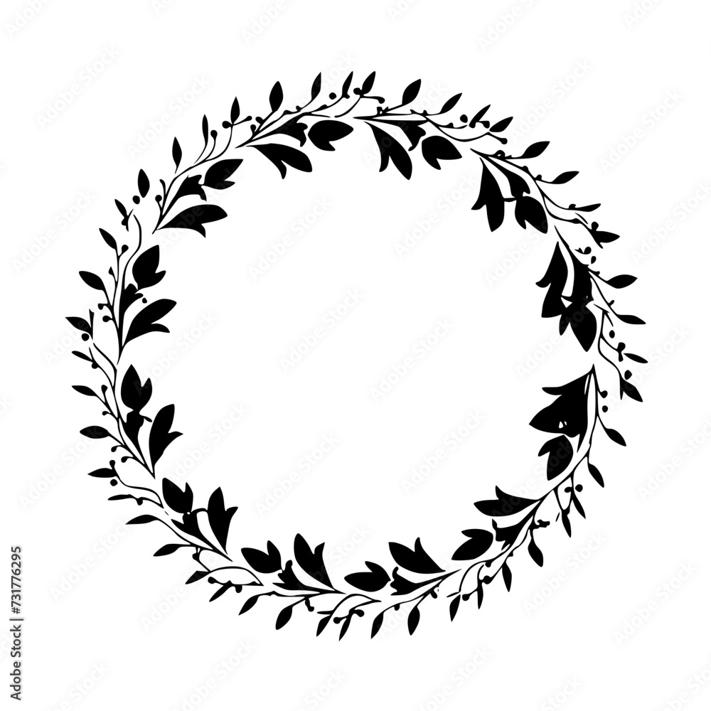 flower svg, flower wreath svg, Circle frame svg, botanical svg, rose ...