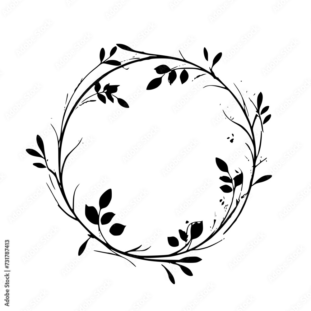 flower svg, flower wreath svg, Circle frame svg, botanical svg, rose ...