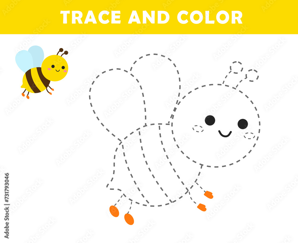 Trace and color for children. Handwriting practice. Coloring page for ...