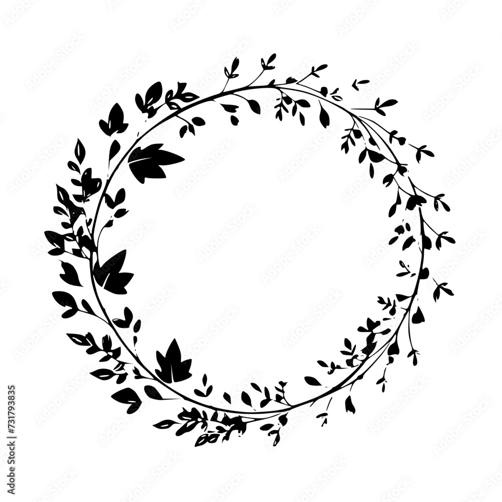 flower svg, flower wreath svg, Circle frame svg, botanical svg, rose ...