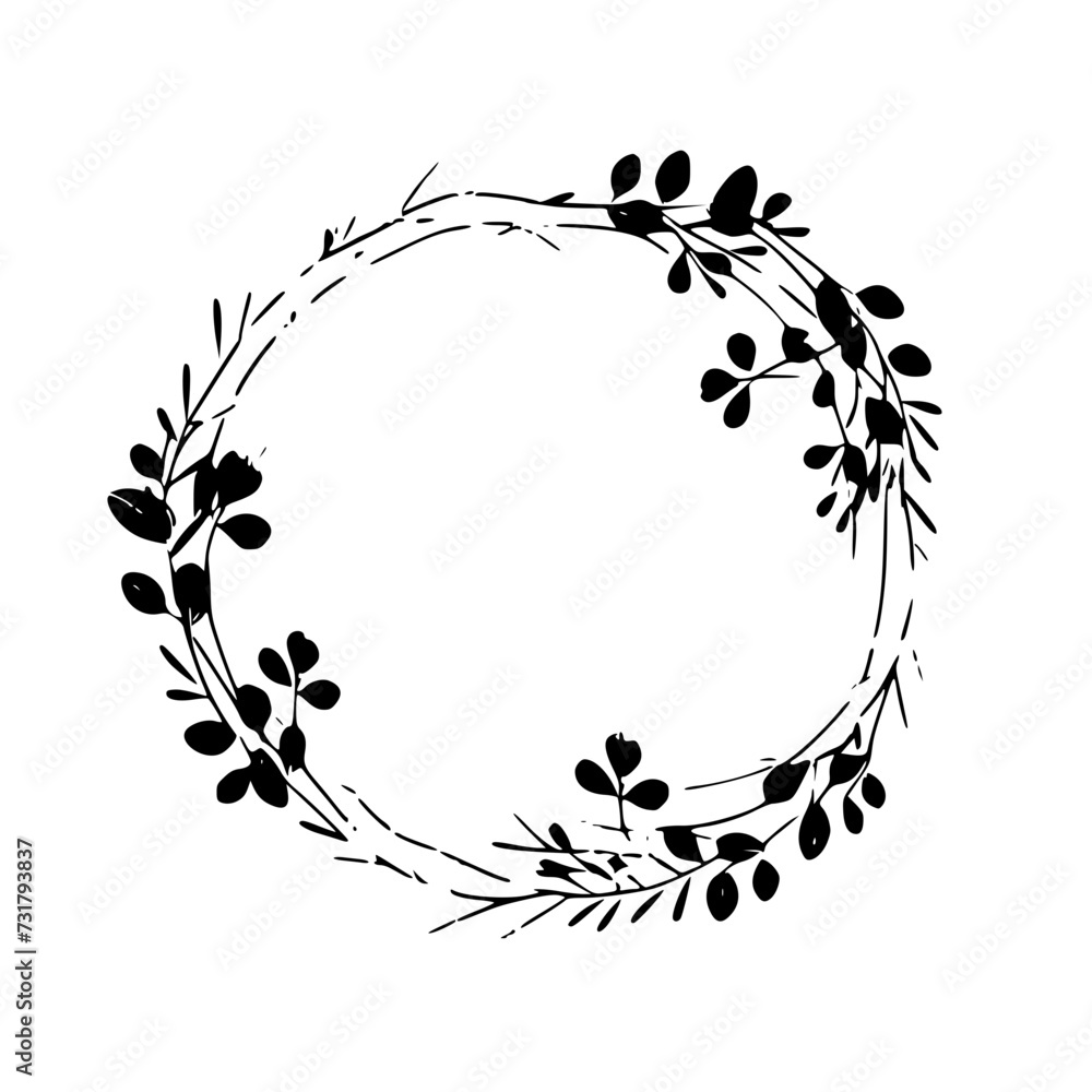 flower svg, flower wreath svg, Circle frame svg, botanical svg, rose ...