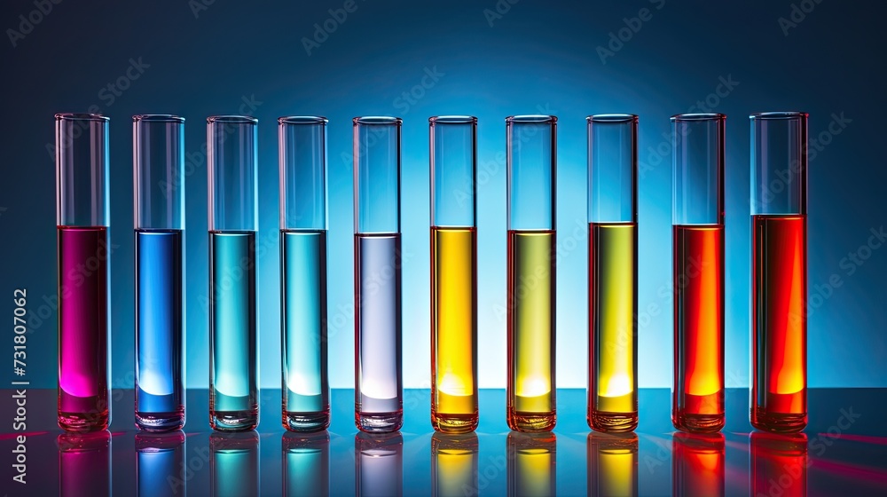 Test tubes used in analytical chemistry for photometric analysis ...
