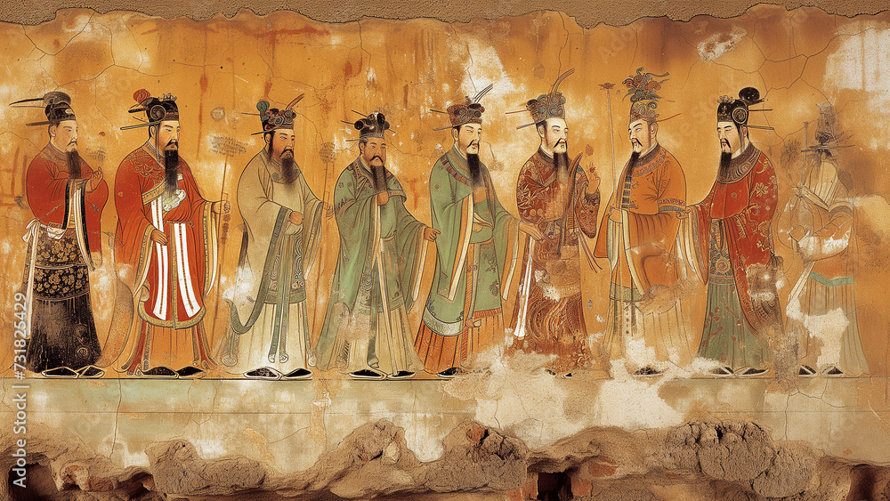 Historic Hierarchy: Illustration of King and Subjects from Ancient ...