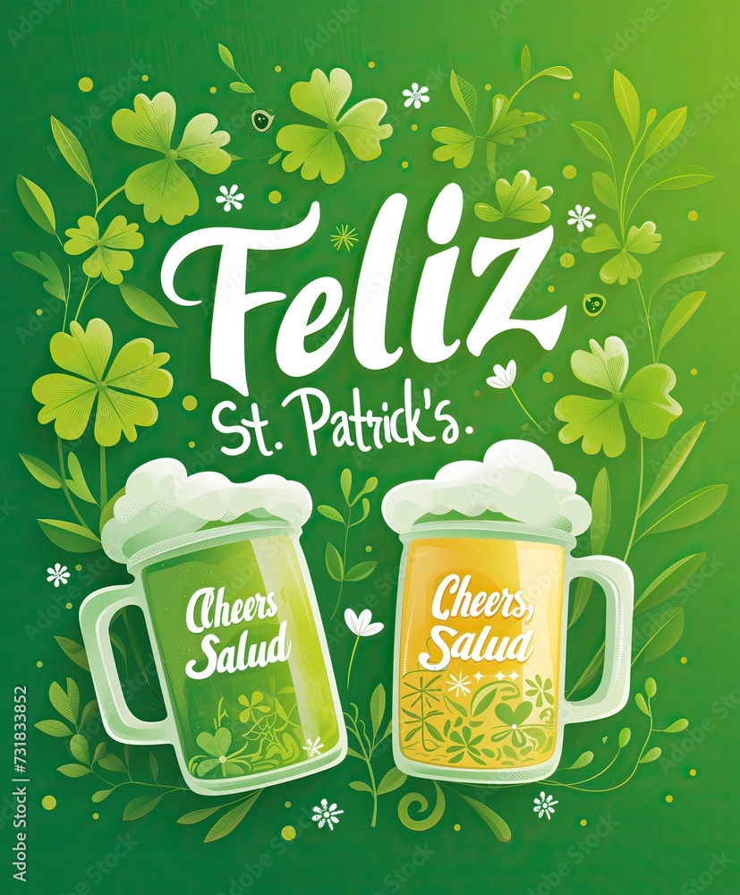 Diseño papelería restauración decorado con tréboles verdes diferentes ...