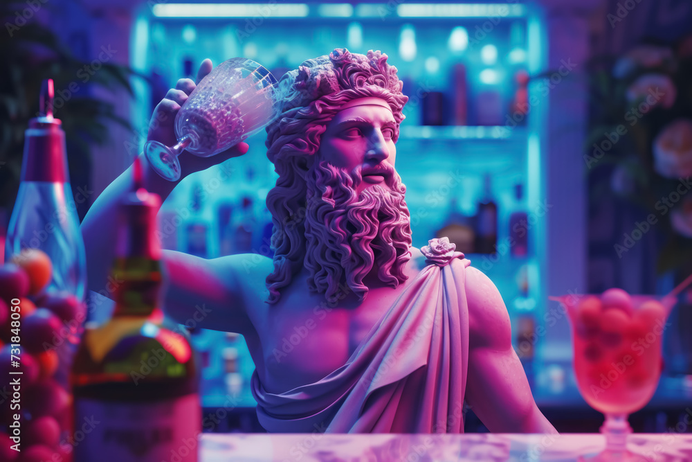 Cocktail Alchemy by the God of Revelry, A Greek statue of Dionysus ...