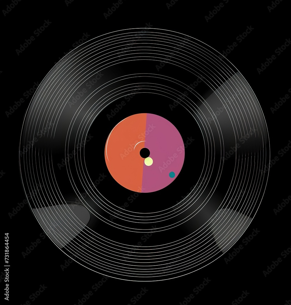Abstract vinyl record design with vibrant colors and dynamic lines ...