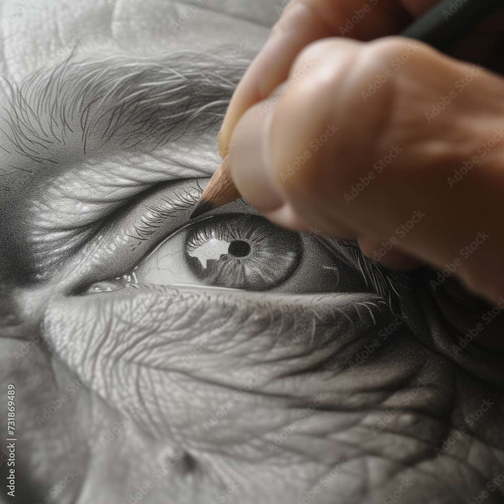 Hyper-Realistic Pencil Drawing of a Human Eye: Artist's Detailed ...