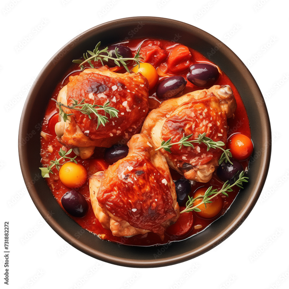 italian Pollo alla Cacciatora on transparent isolated background, PNG ...