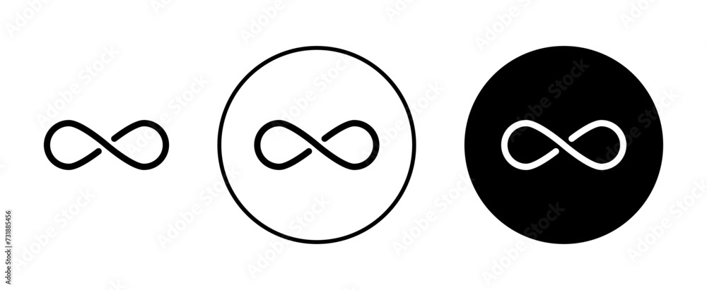 Infinity Vector Illustration Set. Infinite loop eternity sign in ...