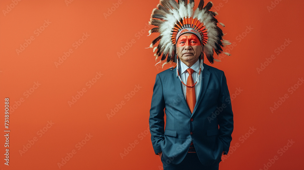 Pioneering Vision: Aboriginal Australian Businessman, Isolated Against ...