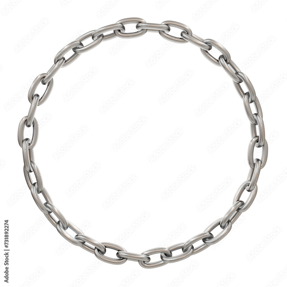 Polished perfection: Gleaming circular chains, 3D rendered for stunning ...