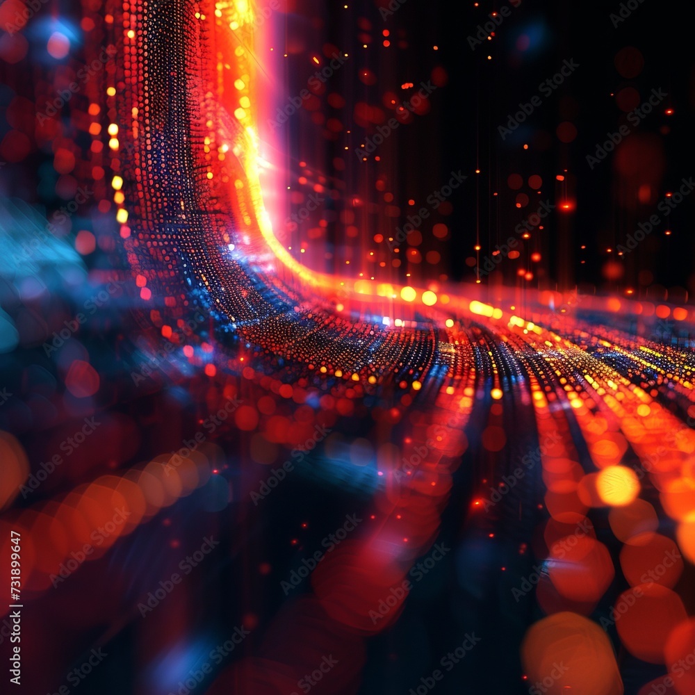 Chart with light and background, a dark digital background of abstract ...