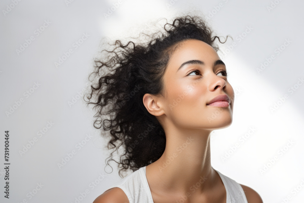 Confident Resilience: Detailed photograph of a young woman showcasing ...
