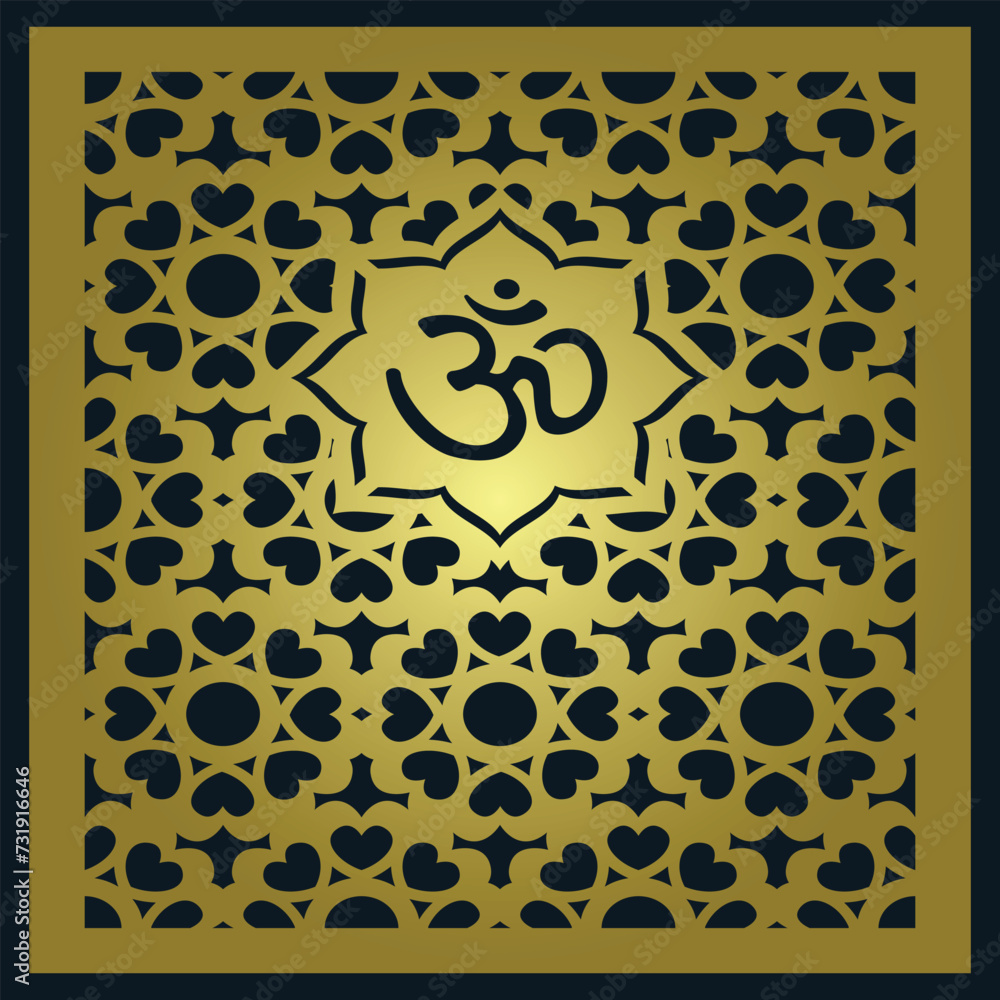 Om Jali design, Om cnc cut jali, corian jali for Temple Mandir door ...