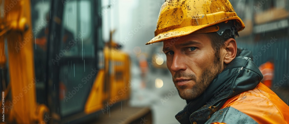 Amidst the hustle and bustle of an urban construction zone, a ...