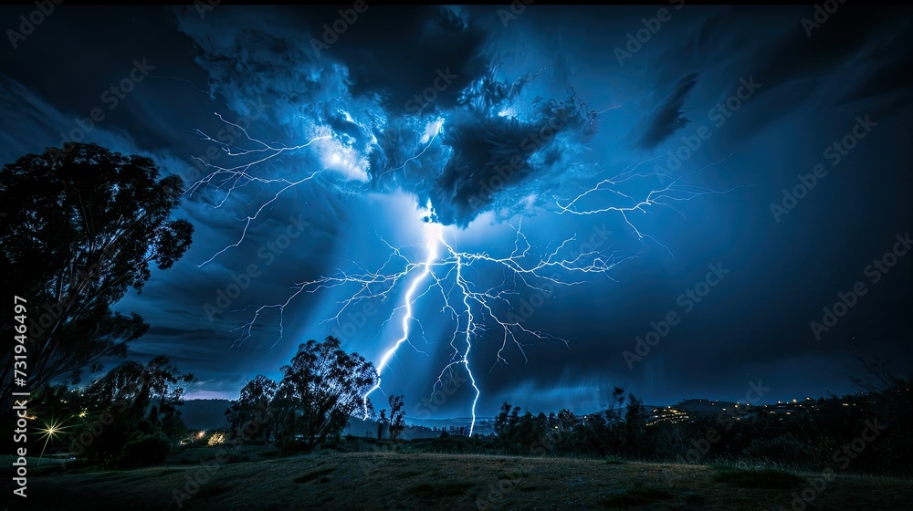 Nature's own light show unfolds as a magnificent lightning bolt ...