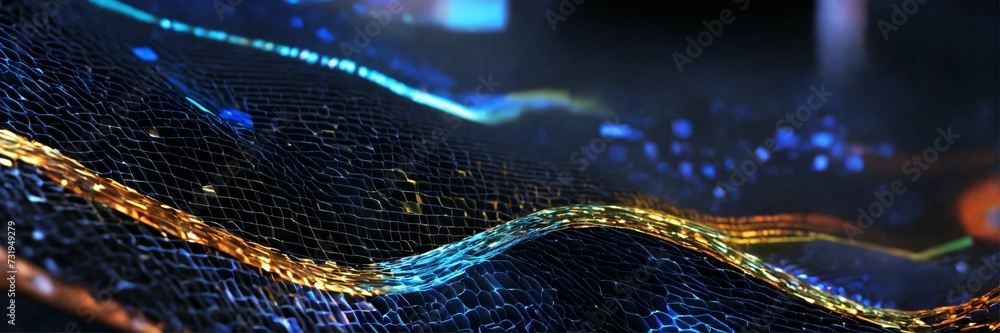 Technologically advanced background image, bits of information moving ...