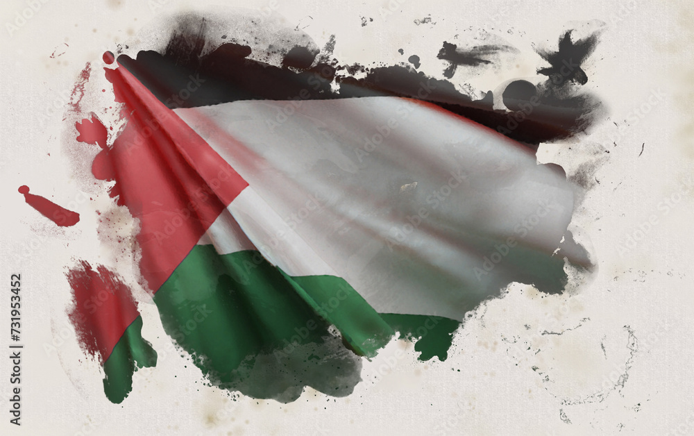 Palestinian Flag, Palestine National Colors Background Stock ...