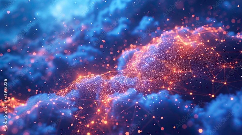 This image captures a visualization of a complex neural network data ...