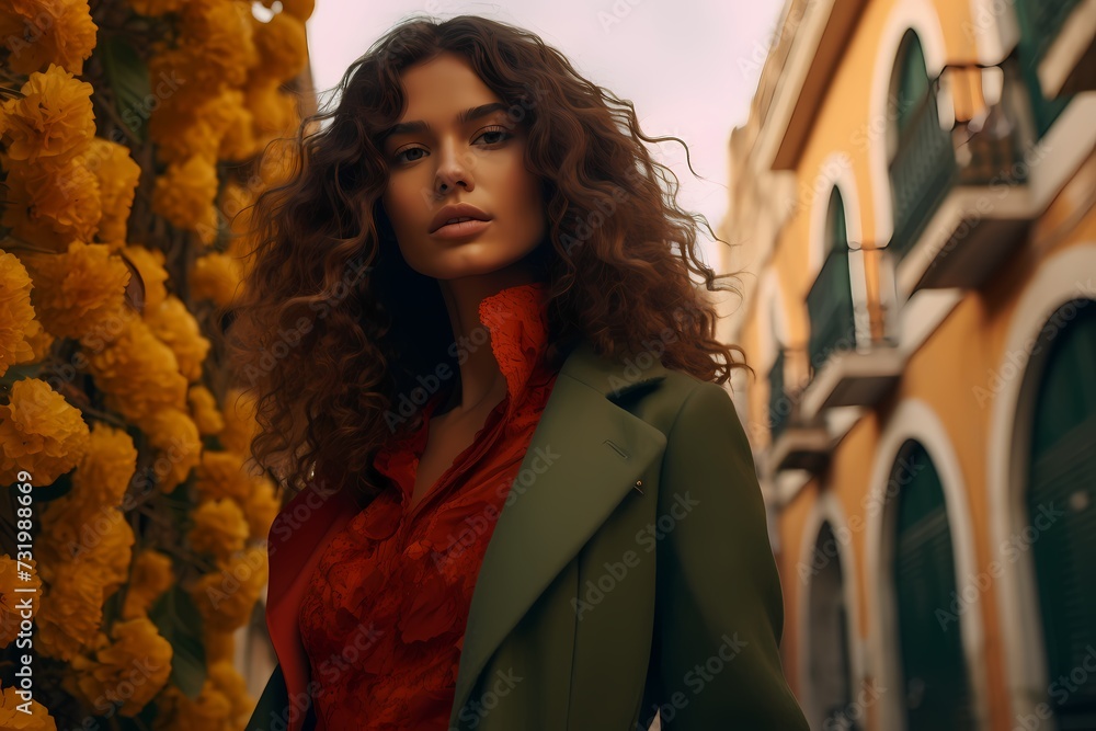 Captured on a Canon EOS R5, a fashion model in Palma de Mallorca wears ...