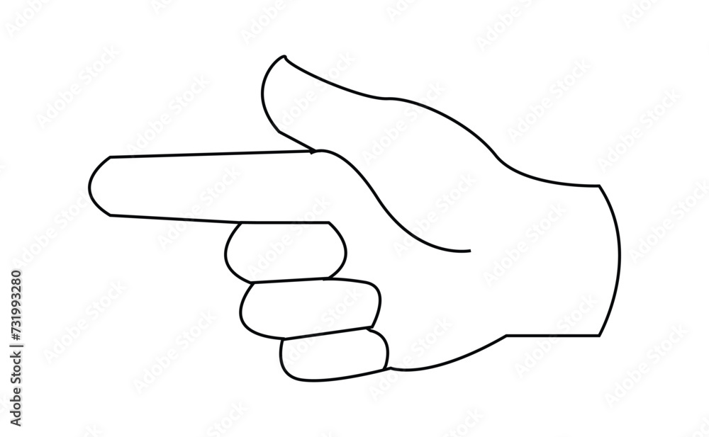 Finger pointing - point hand gesture line art vector icon for apps and ...