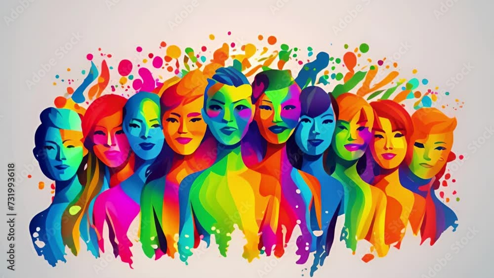Diversity in Society concept. LGBT and LGBTQ rainbow in bright design ...