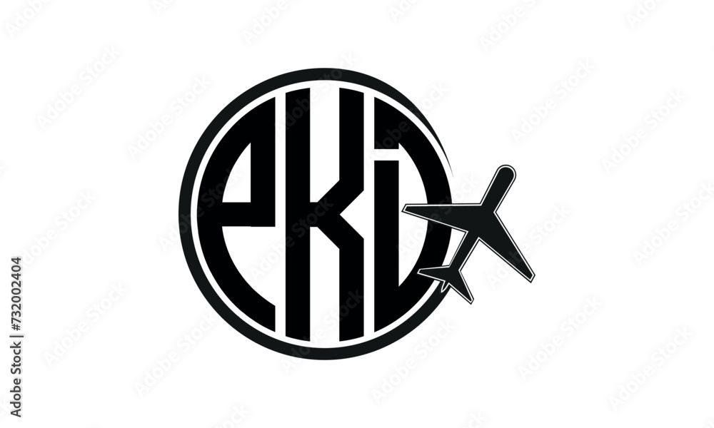 PKD three initial letter circle tour & travel agency logo design vector ...