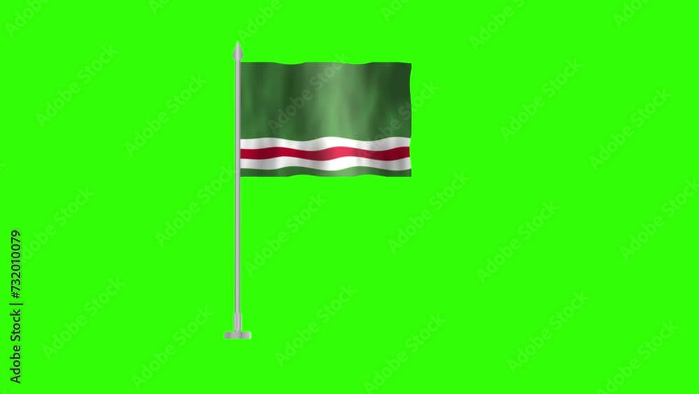 Video Stock Flag of Chechen, Pole flag of Chechen on Green screen ...