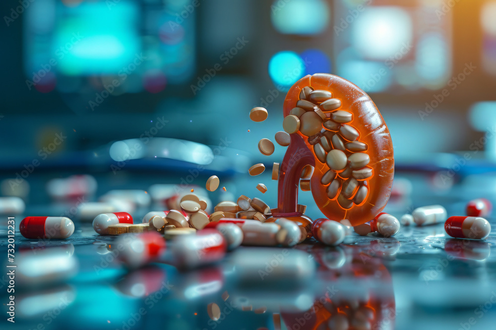 A balloon-like kidney-shaped object that represents the accumulation of ...