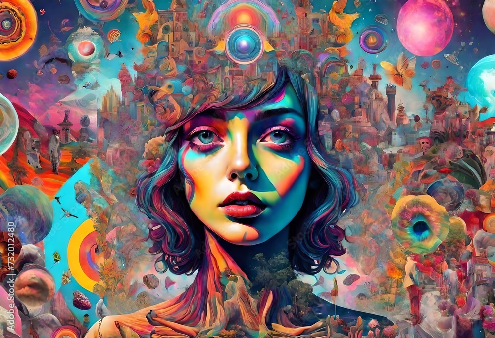 trippy collage art, selflessness, background image for cellphone ...