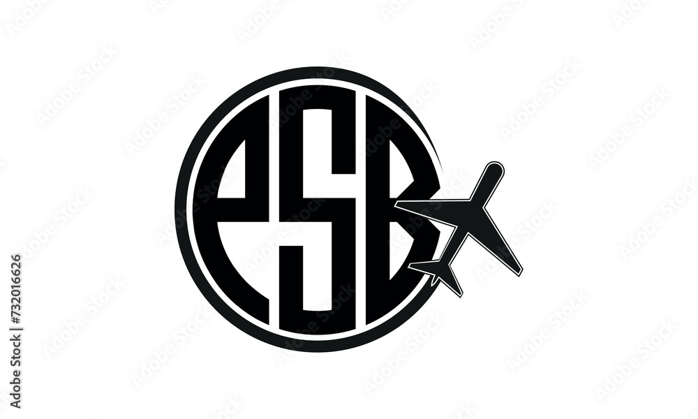 PSB three initial letter circle tour & travel agency logo design vector ...