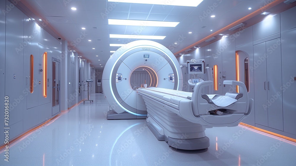 3d rendering MRI scan machine or magnetic resonance imaging scan device ...