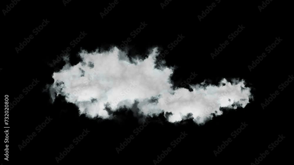 White Cloud Loop: Beautiful Fast Billowing Cloud Isolated on Black ...