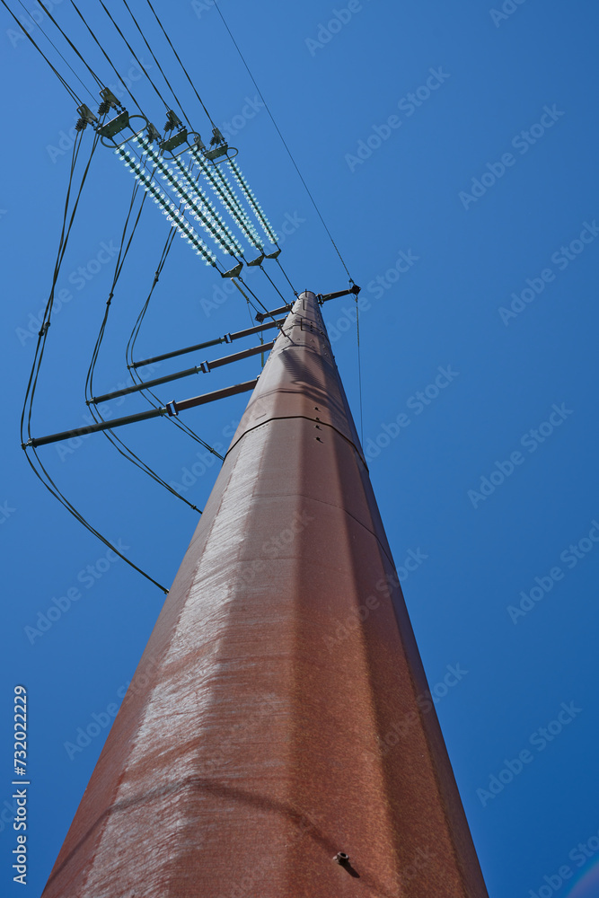 Electrical distribution. Power lines and electricity distribution ...