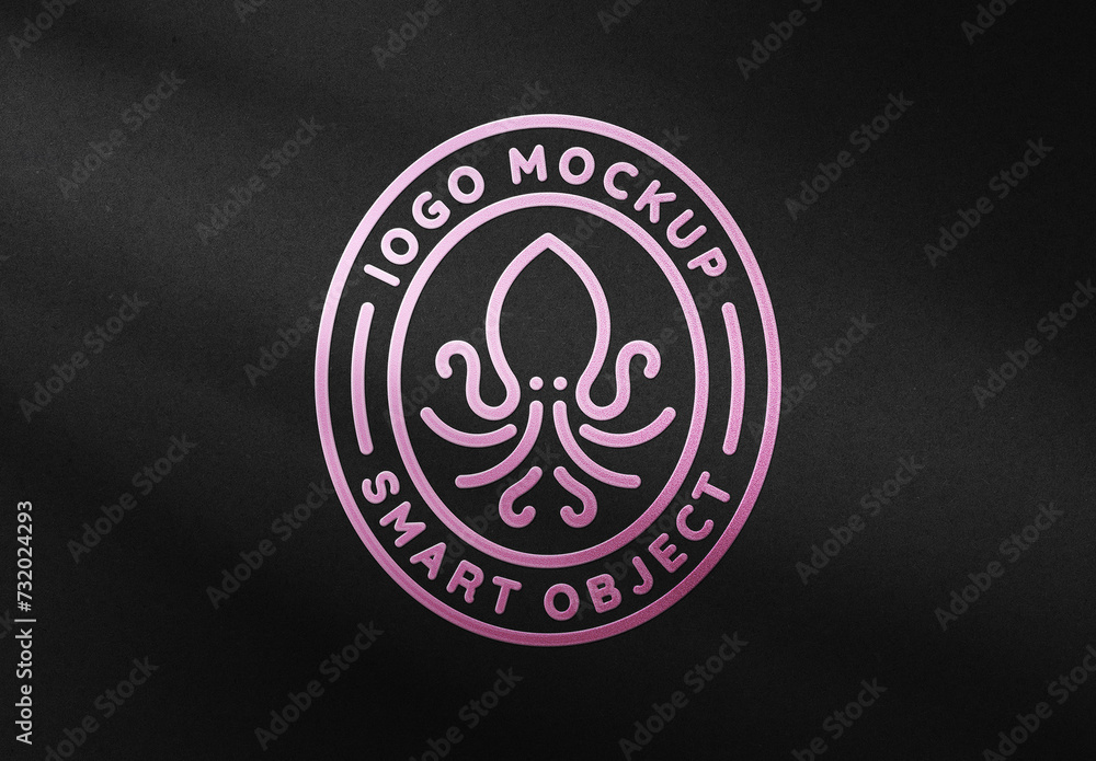 Pink Foil Logo Mockup Stock Template | Adobe Stock