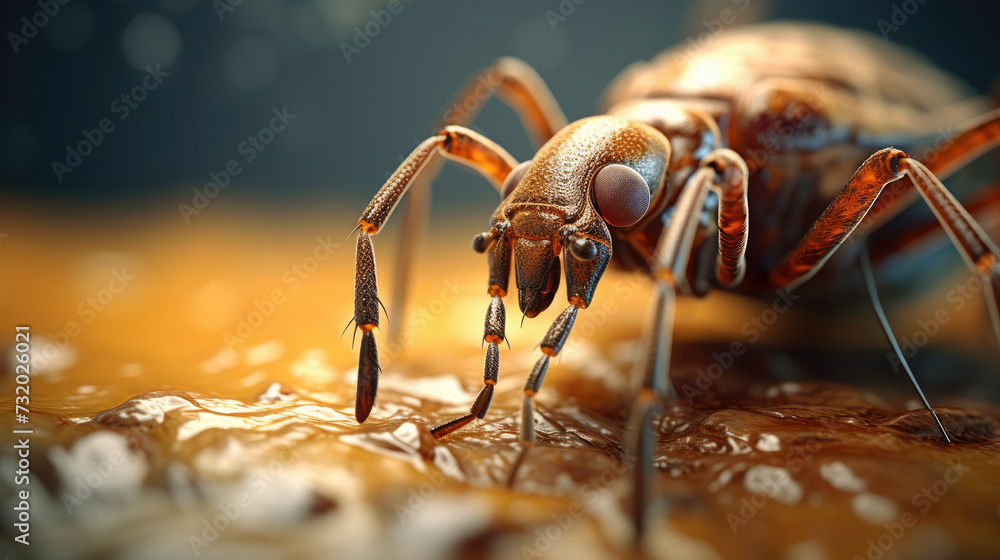 Macro, close-up of tick on human skin, spreader of limes disease Stock ...