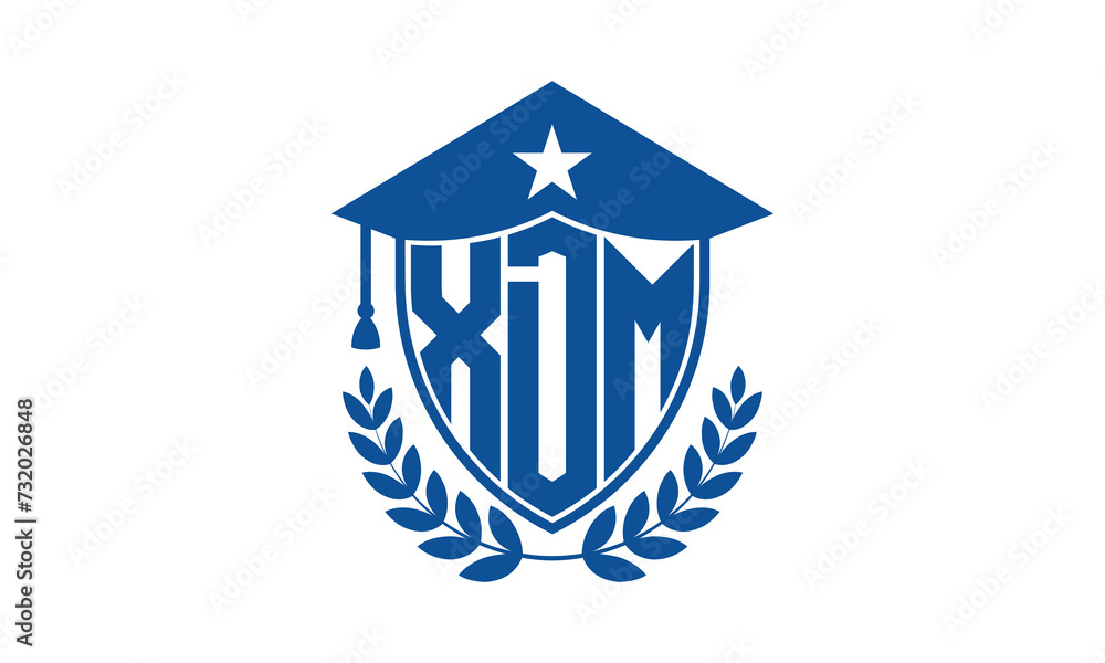 XDM three letter iconic academic logo design vector template. monogram ...