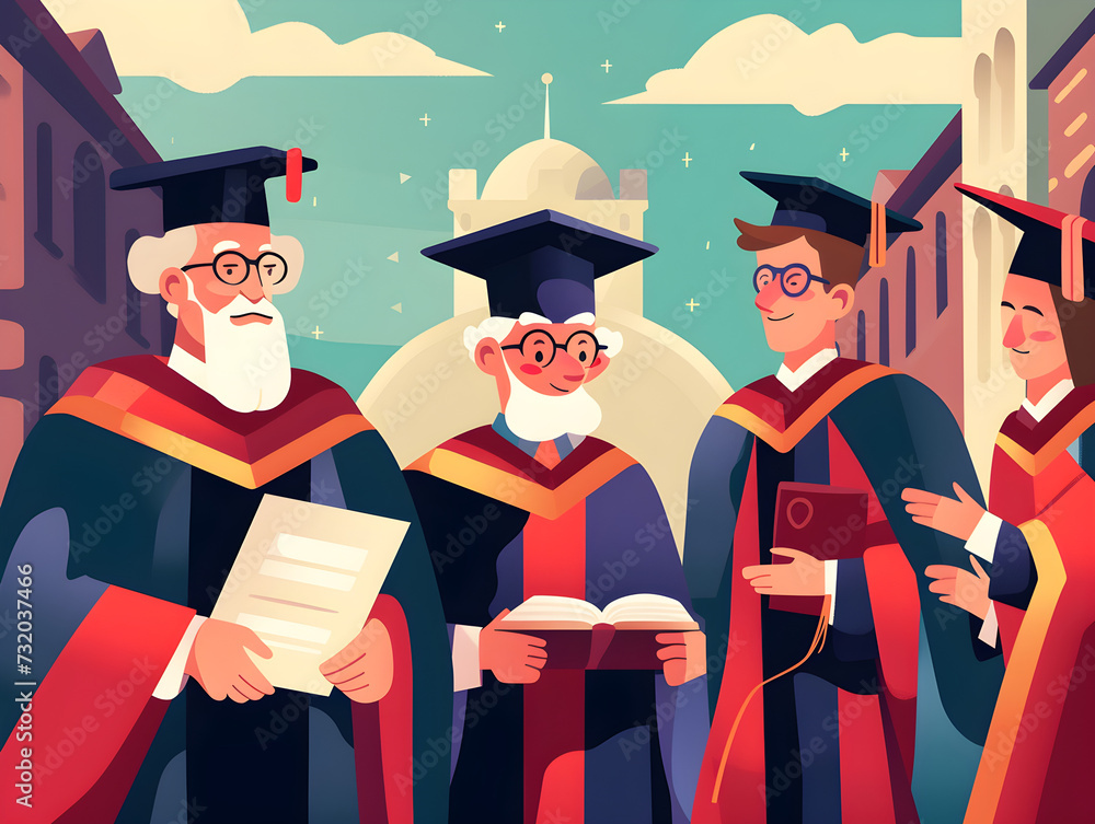 Joyful Academic Milestone Celebration with Diverse Graduates and an ...